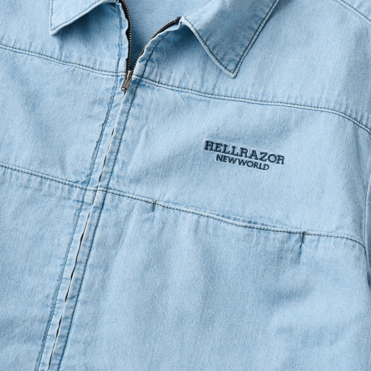 DENIM ZIP SHIRT - INDIGO – Hellrazor Online